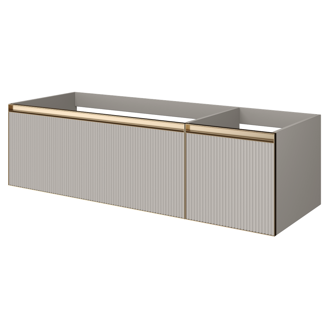 QUATRO 2 140см (100+40) тумба рифл CASHMERE FUGA профиль MATT GOLD ...